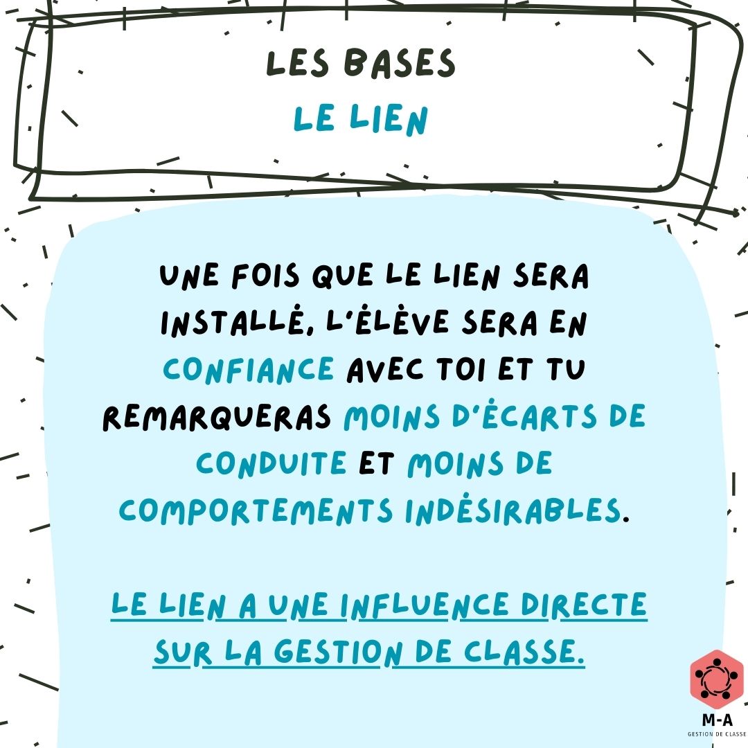 Les bases de la gestion de classe : Ton lien - M-A Gestion de classe