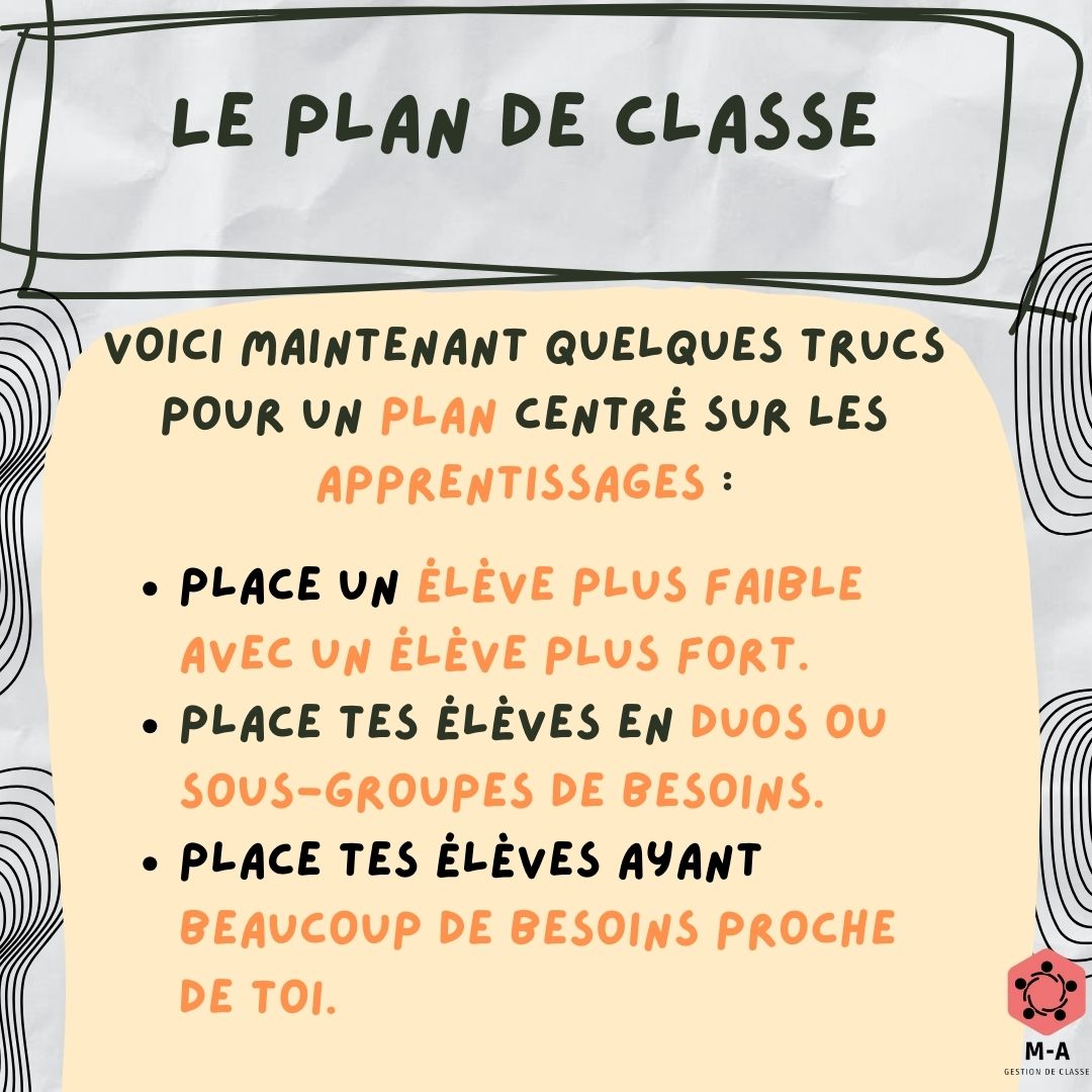 Le plan de classe - M-A Gestion de classe