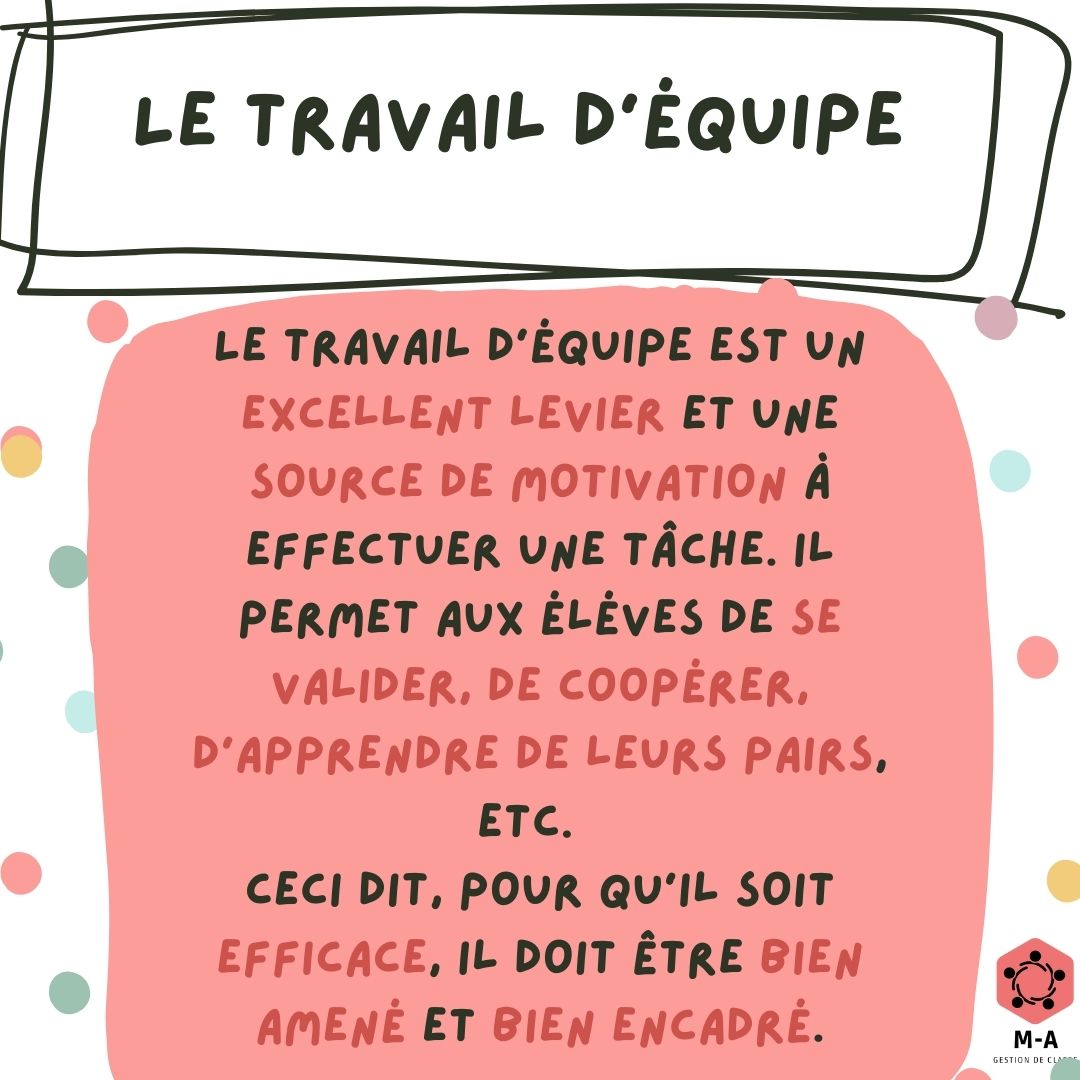 Le travail d'équipe - M-A Gestion de classe