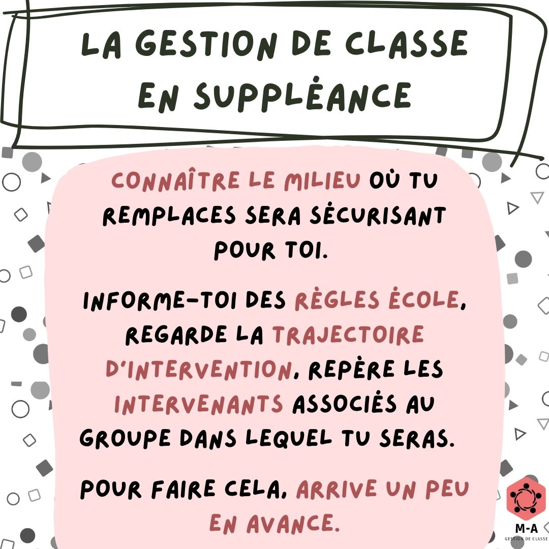 La gestion de classe en suppléance - M-A Gestion de classe